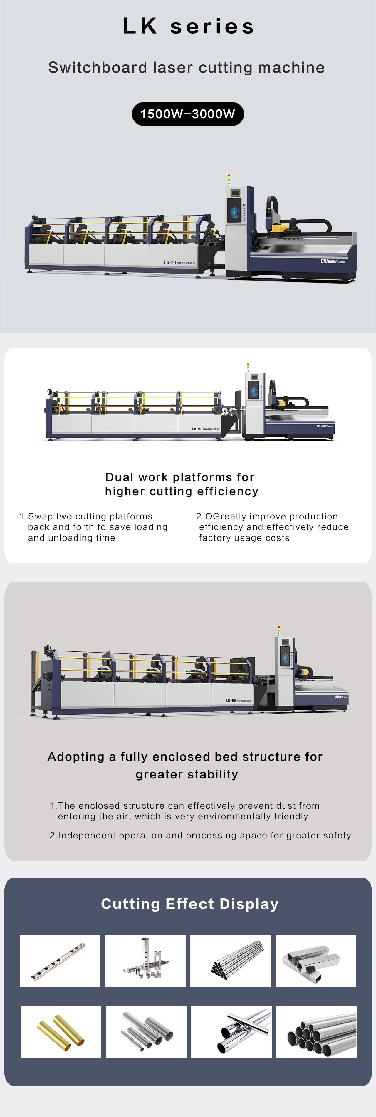 LK SERIES Open type material pulling laser cutting machine-BIAOKE LASER ...