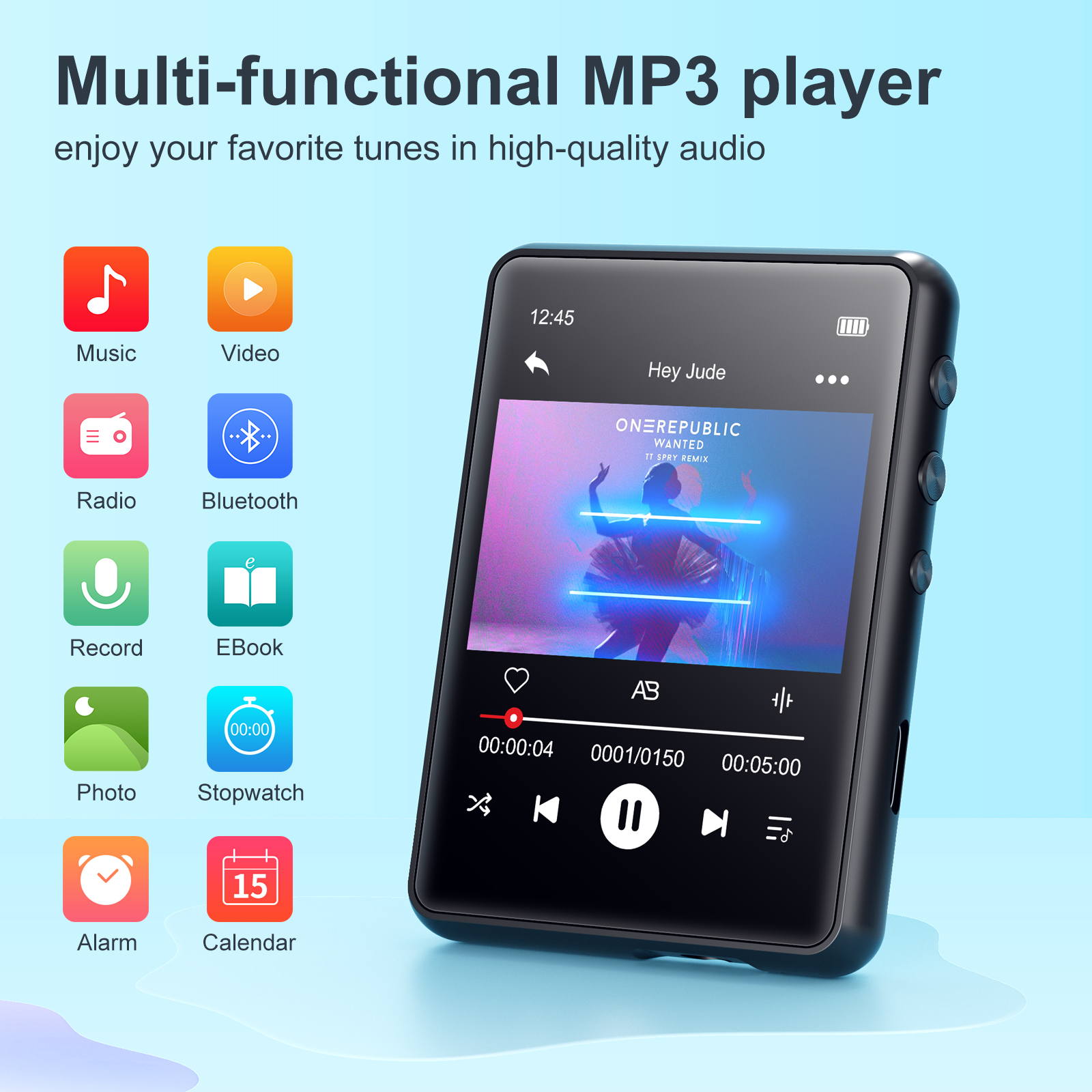 M3-64GB Black MP3 Player with Bluetooth-MECHEN
