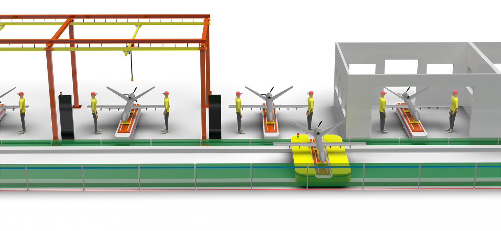Fixed-wing drone production line FPV Assembly line