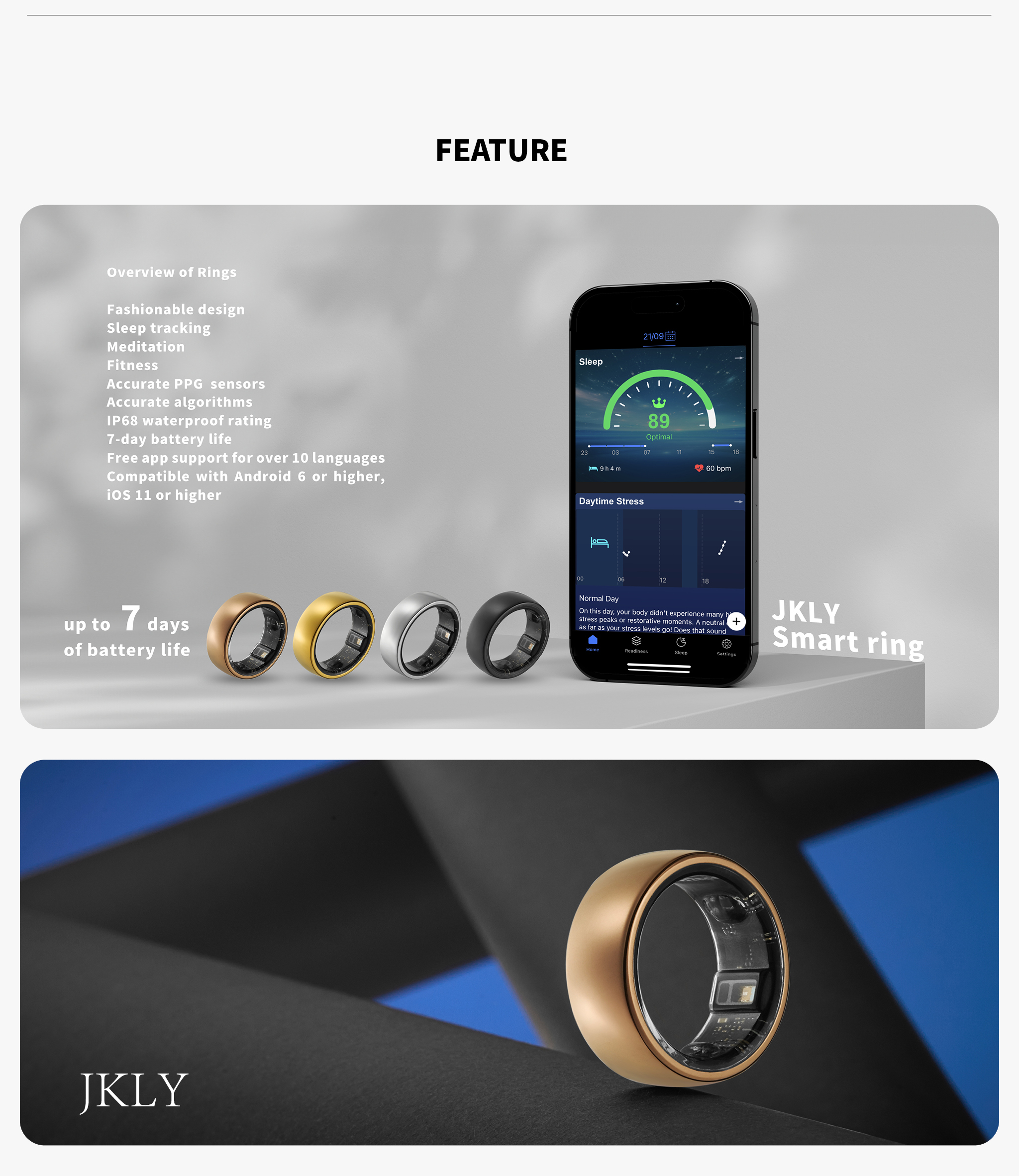 JKLY smart ring, Rose Gold-Shanghai JKLY Trading Co., Ltd