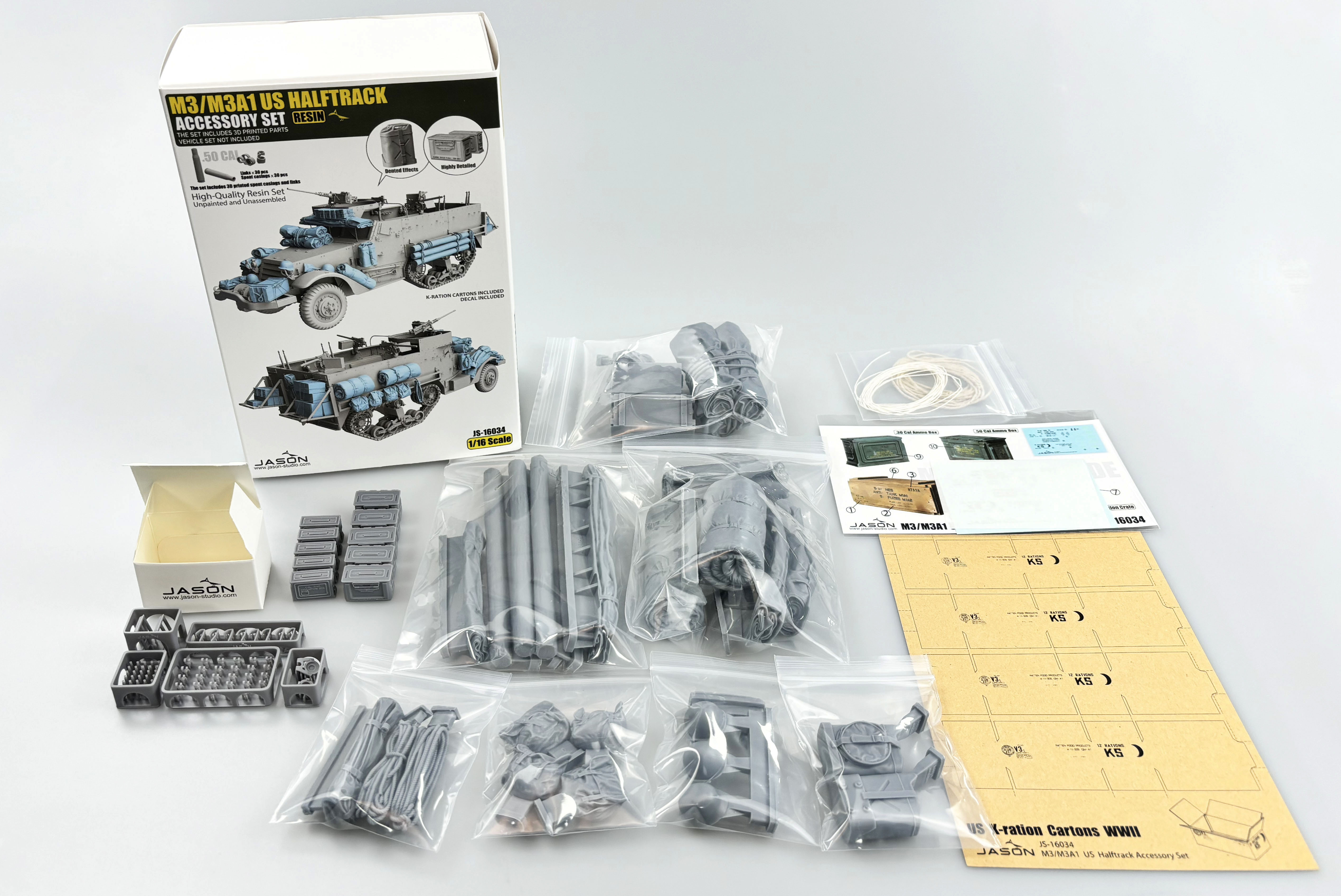 M3/M3A1 US HALFTRACK ACCESSORY SET (JS-16034)-Jason Studio