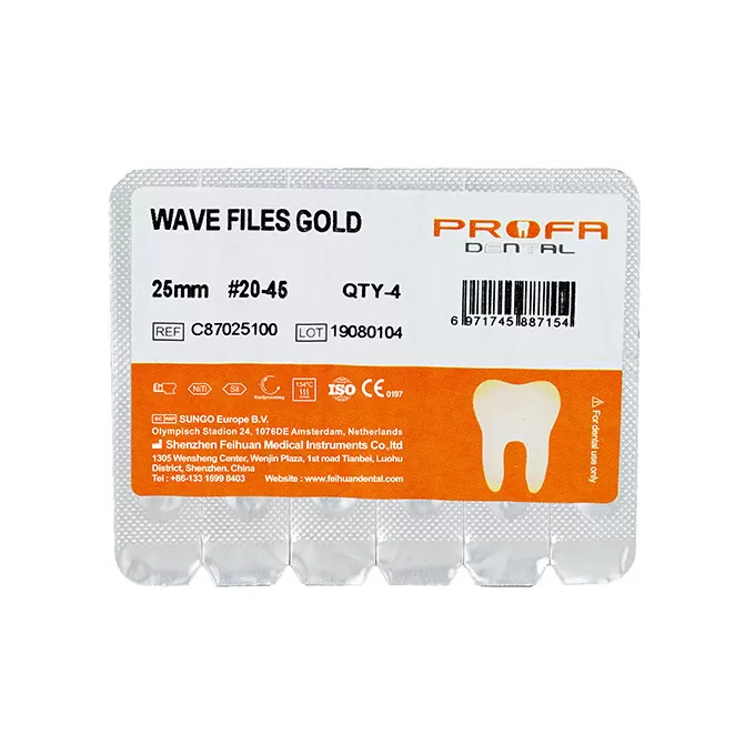 Double Edged Reciprocating Endodontic Files Niti M - Wire Gold Material ...
