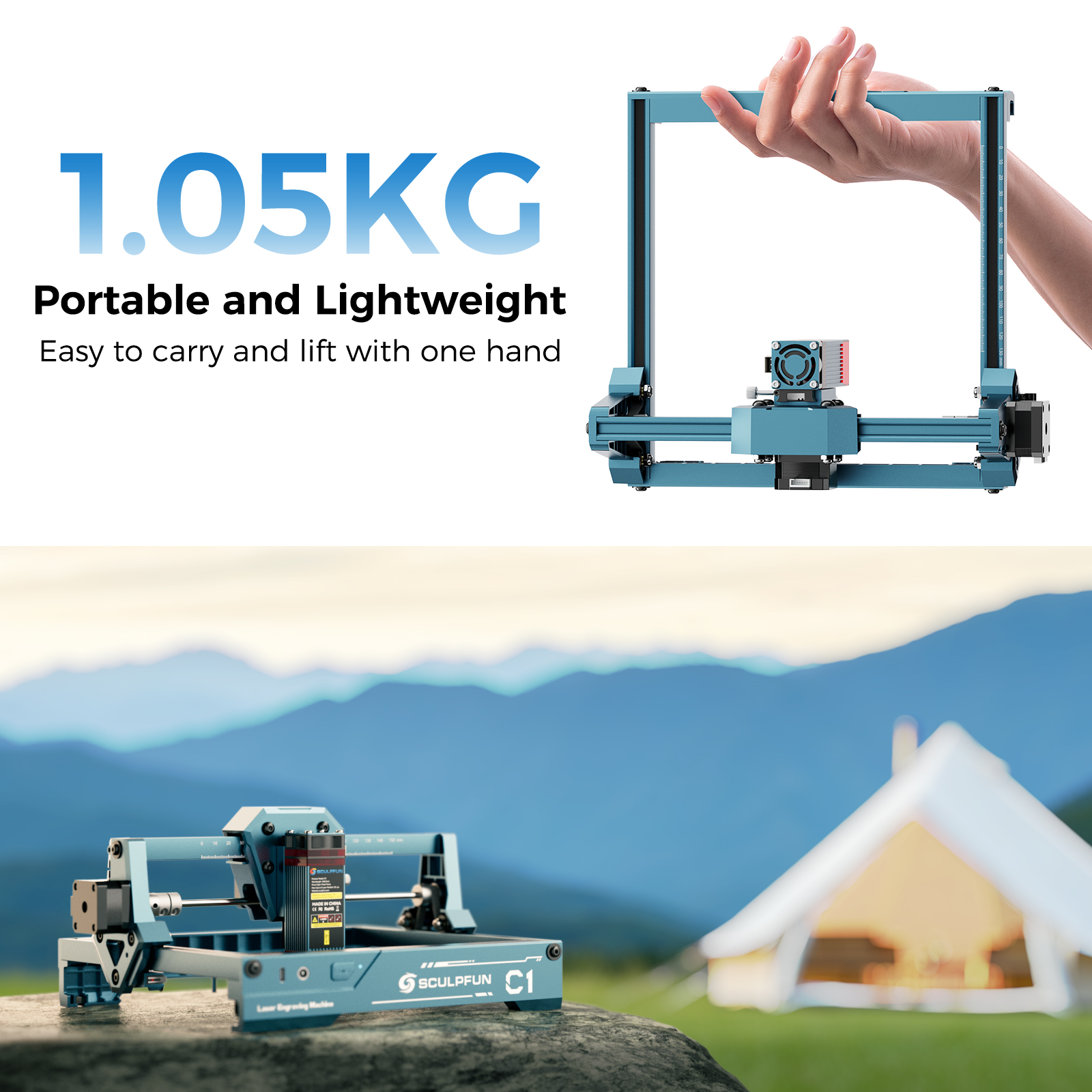 SCULPFUN C1 Portable Mini Desktop Diode Laser Engraving Machine for ...