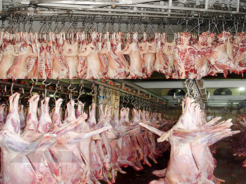 sheep abattoir slaughterhouse meat carcass trolley hooks for sliding ...